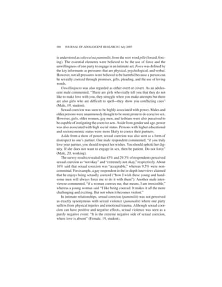 Physical Intimacy and Sexual Coercion Among Adolescent Intimate ...