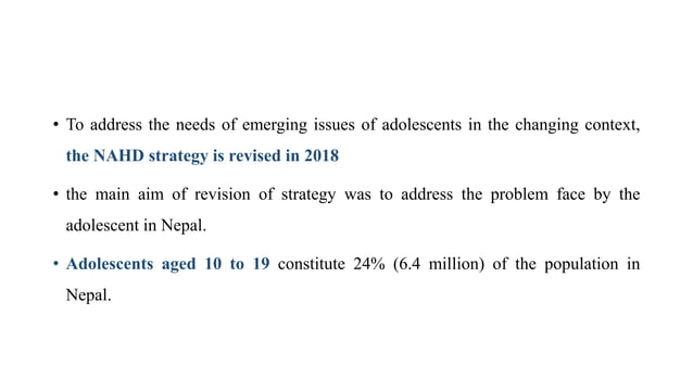 Adolescent sexual and reproductive health (ASRH) in Nepal | PPTX ...