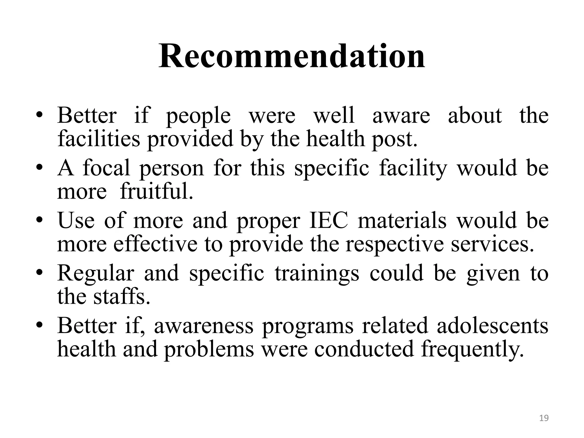 Adolescents friendly health services | PPTX