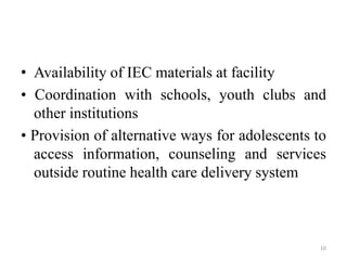 Adolescents friendly health services | PPTX