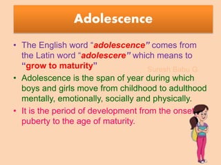 Adolescents - Developmental and Psychological Characteristics of ...