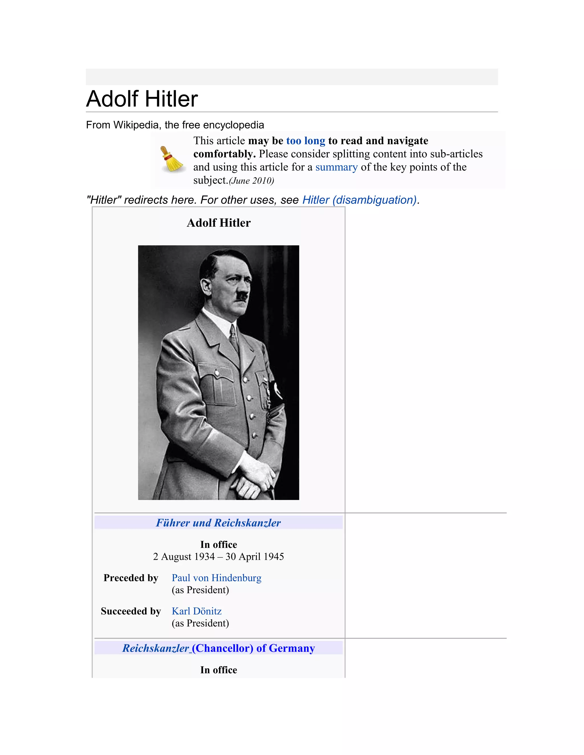 Adolf hitler ebook | DOC