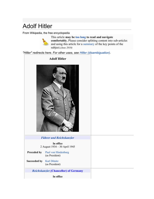 Adolf hitler ebook | DOC | War and Conflicts