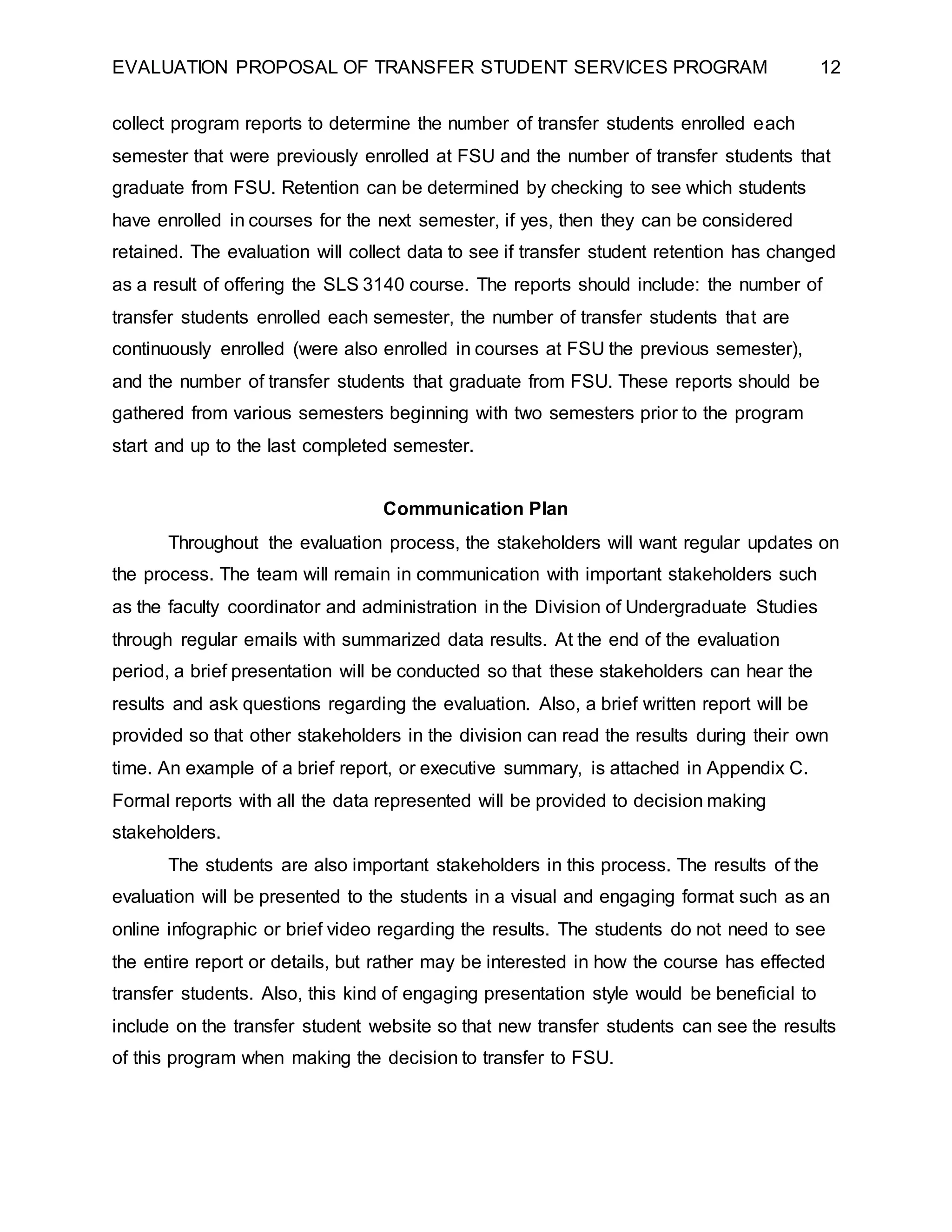 Program Evaluation Proposal | DOCX