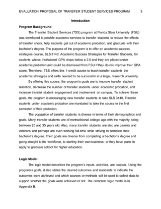 Program Evaluation Proposal | DOCX | Undergraduate Education | College ...