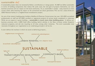 Adolfson & peterson construction redefining sustainable brochure | PPT