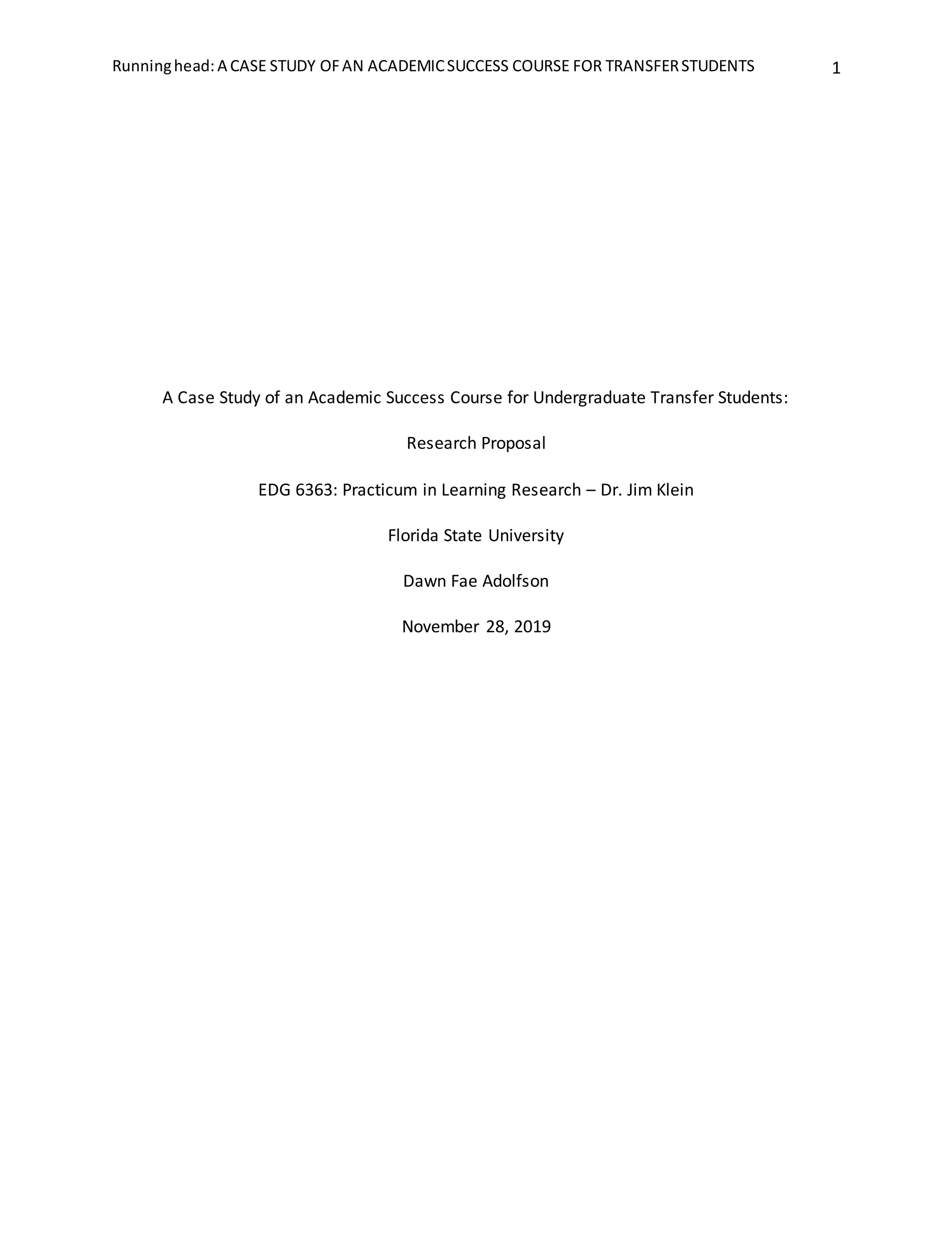 Case Study Research Proposal | PDF