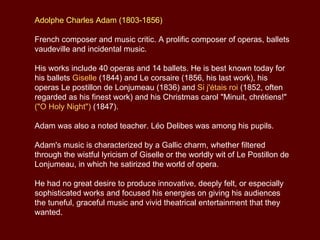 Adolphe Charles Adam Biography | PPT