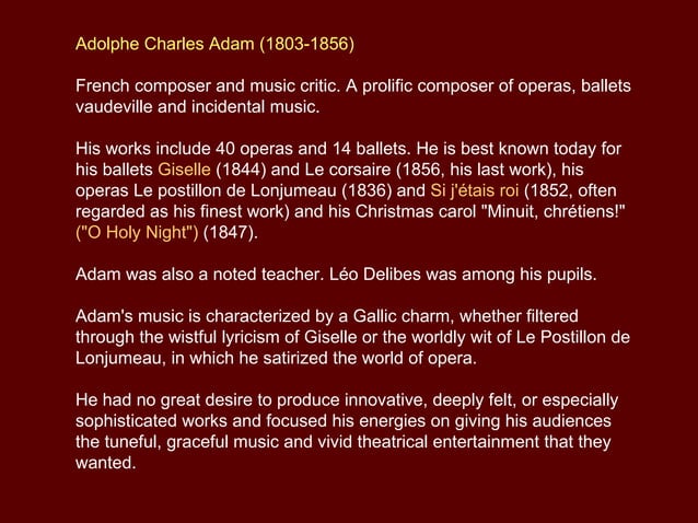 Adolphe Charles Adam Biography | PPT