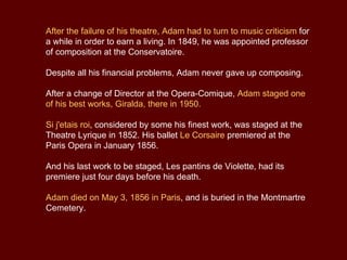 Adolphe Charles Adam Biography | PPT