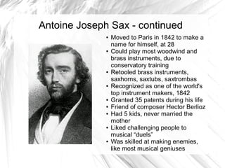 Adolphe sax and the Saxophone | ODP