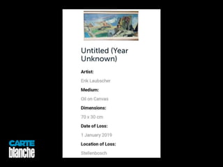 Adolph van Coller Missing Paintings | PPTX