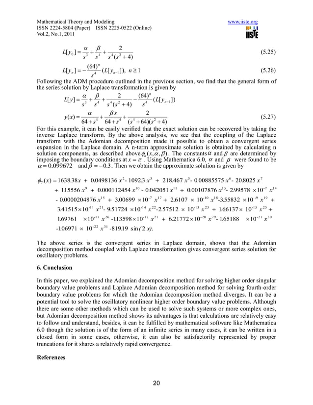 Adomian Decomposition Method For Solving Higher Order Boundary Value Problems Pdf