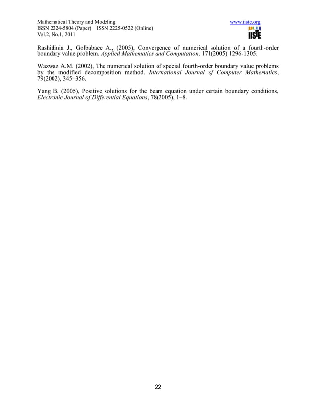 Adomian Decomposition Method For Solving Higher Order Boundary Value Problems Pdf Physics