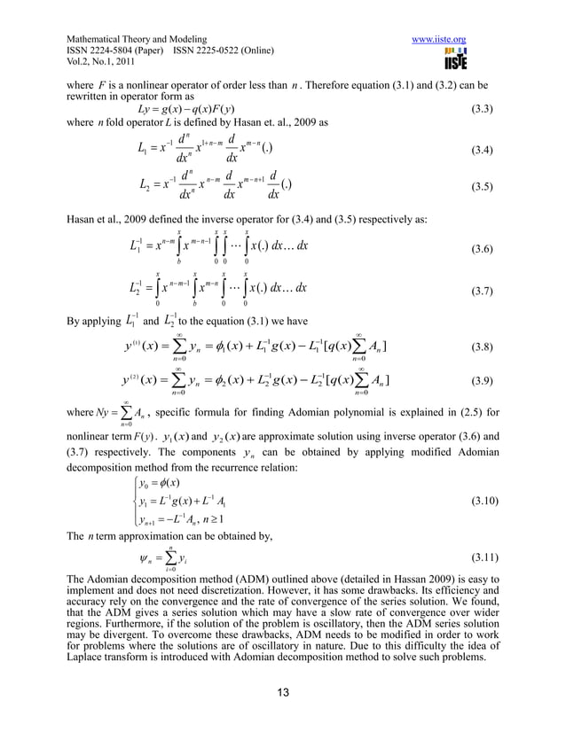 Adomian Decomposition Method For Solving Higher Order Boundary Value Problems Pdf