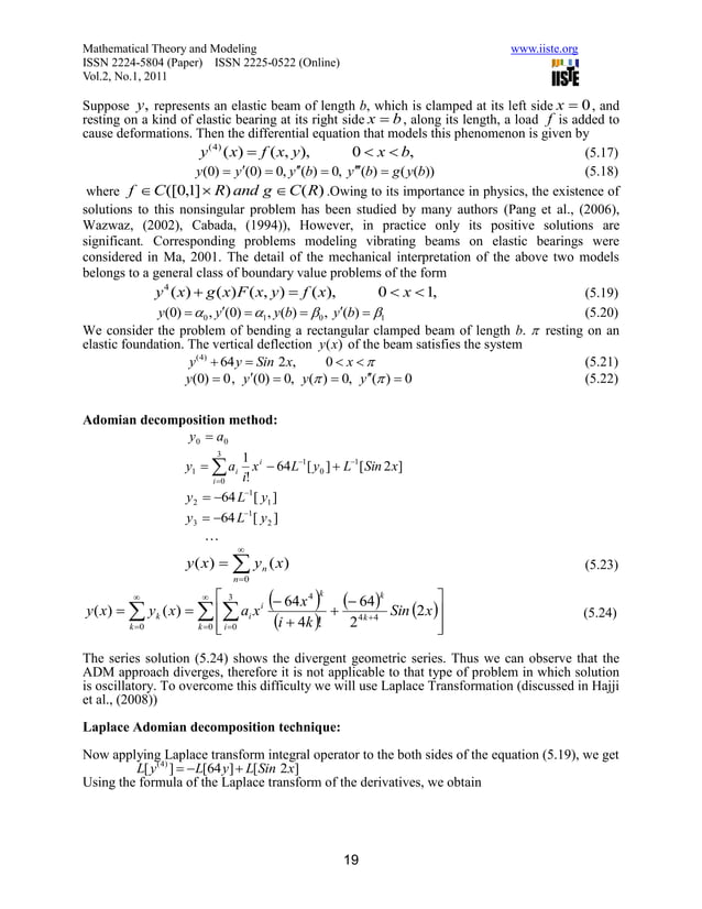 Adomian Decomposition Method For Solving Higher Order Boundary Value Problems Pdf