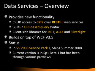 ADO.NET Data Services | PPT