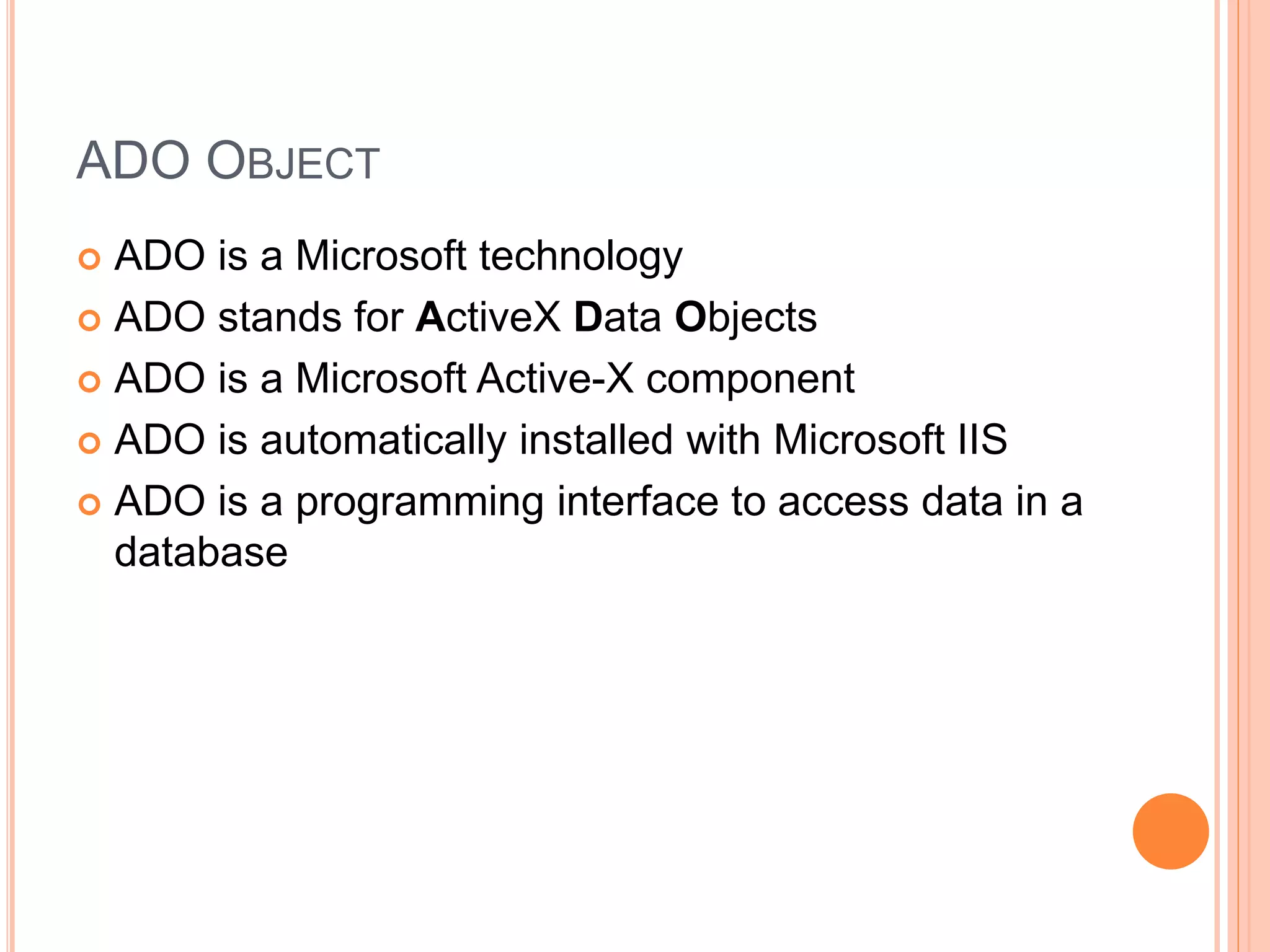 Ado object | PPT