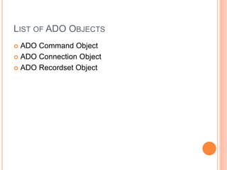 Ado object | PPT