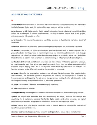Ad operations dictionary | PDF