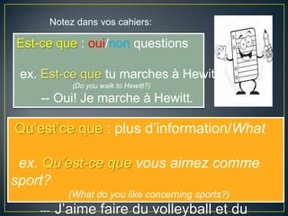 Qu'est-ce que vs. Est-ce que | PPTX