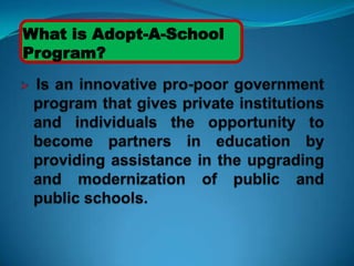 Adopt a-school program | PPTX