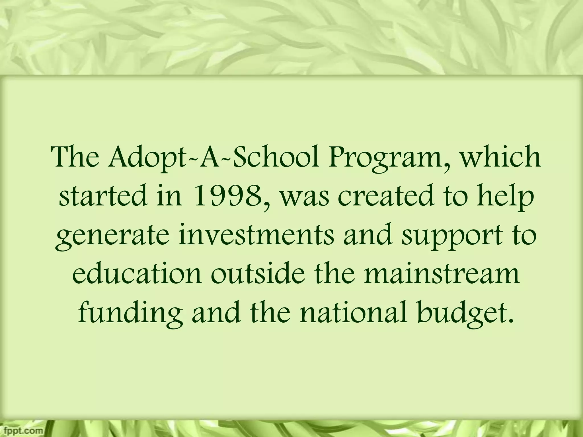 Adopt a-school program | PPTX