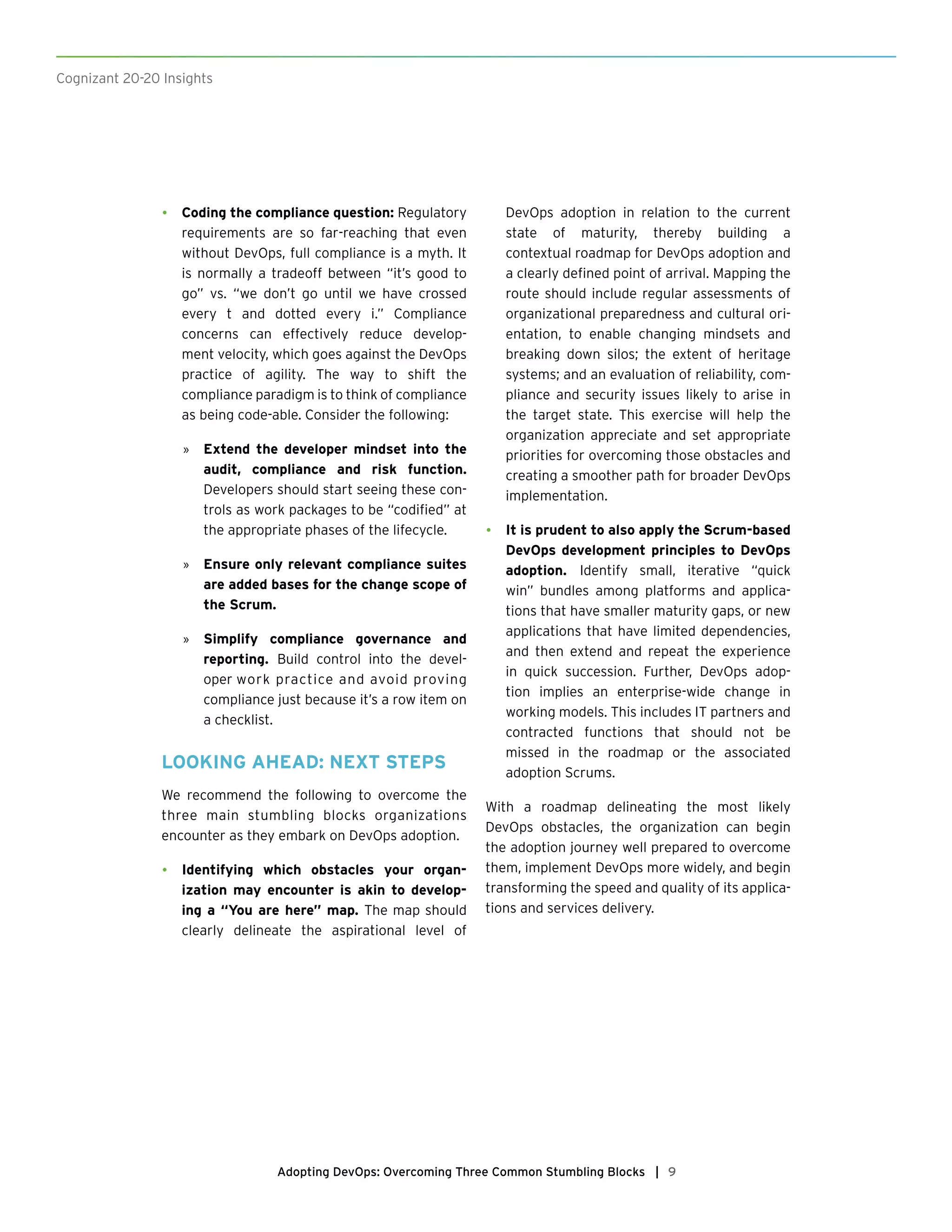 Adopting DevOps: Overcoming Three Common Stumbling Blocks | PDF