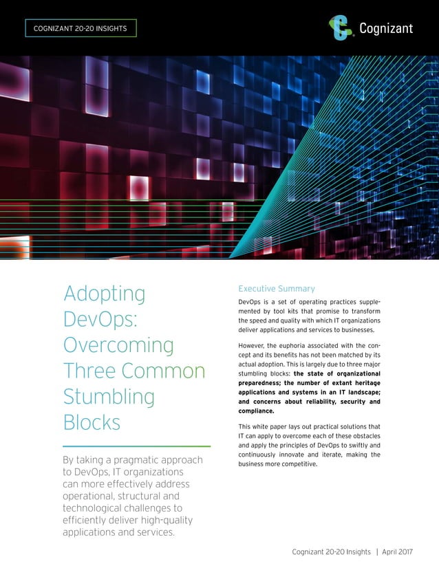 Adopting DevOps: Overcoming Three Common Stumbling Blocks | PDF