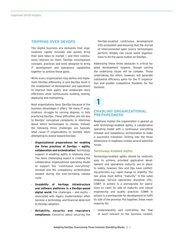 Adopting DevOps: Overcoming Three Common Stumbling Blocks | PDF