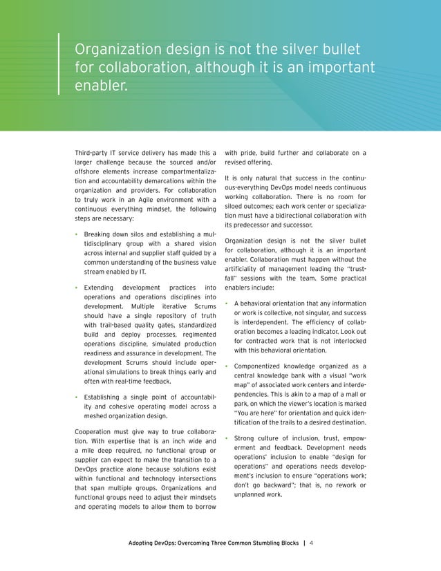Adopting DevOps: Overcoming Three Common Stumbling Blocks | PDF