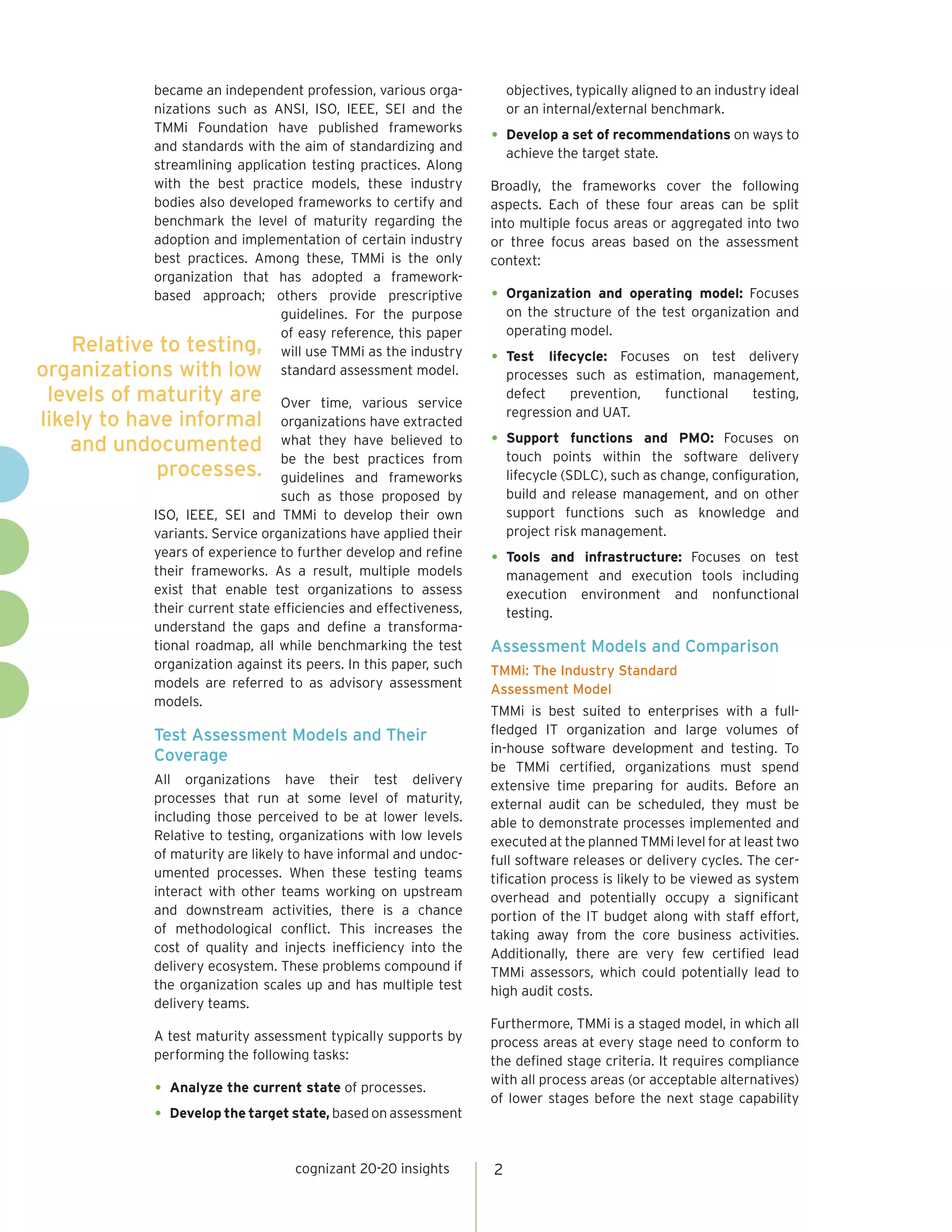 Adopting the Right Software Test Maturity Assessment Model | PDF
