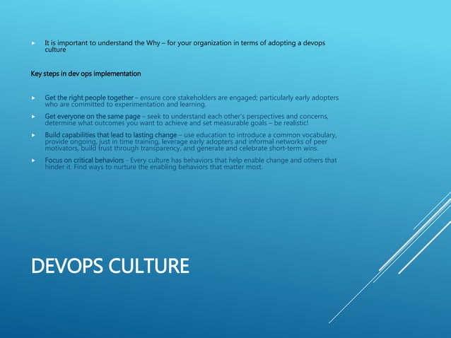 Adopting a DevOps Culture | PPT