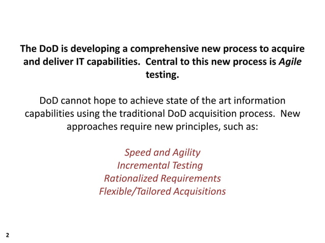 Adopting Agile in the DoD | PPTX | Defense Industry | Industries