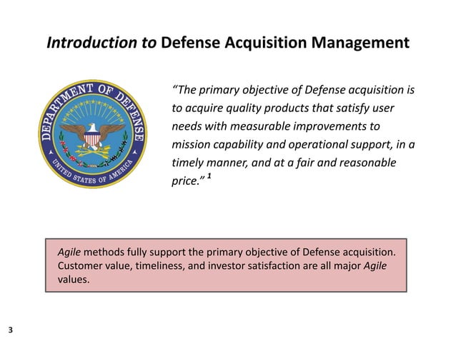 Adopting Agile in the DoD | PPTX | Defense Industry | Industries