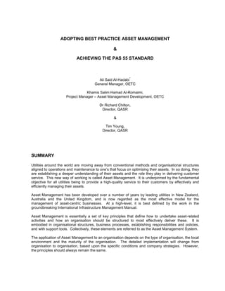 Adopting best practice asset management | PDF | Business Utilities ...