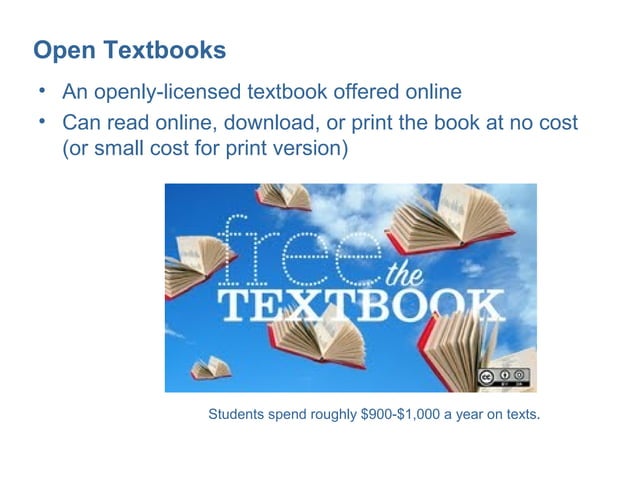 Adopting Open Textbooks Creative Commons | PPT