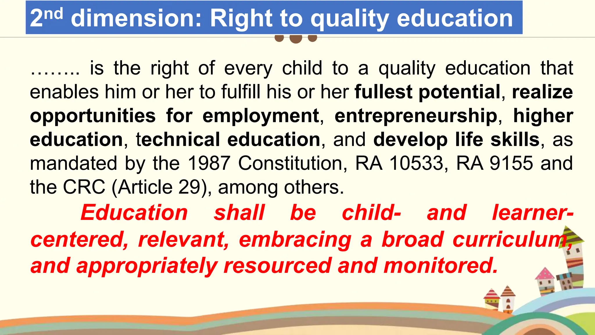 ADOPTING THE RIGHTS-BASED education framework | PPTX