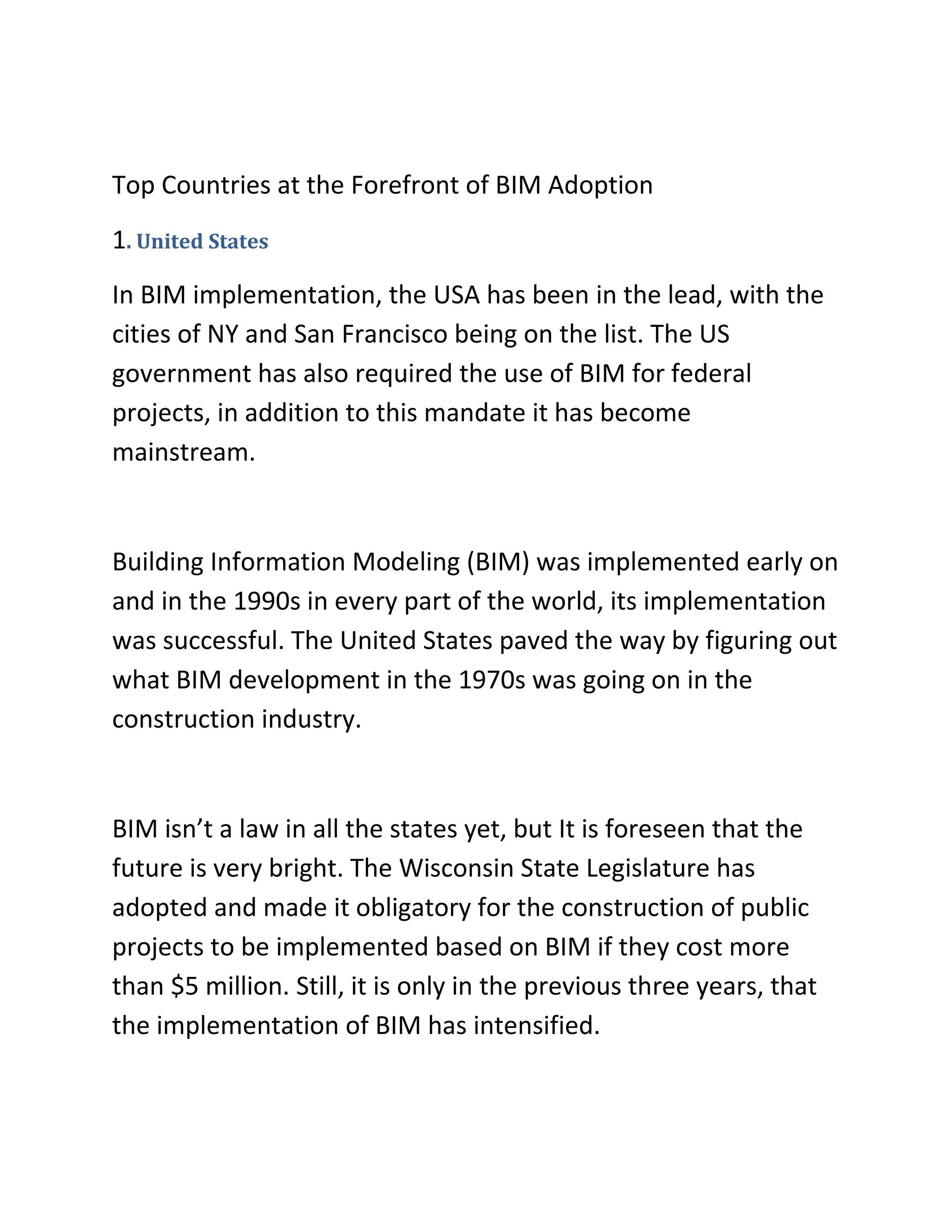 Which Countries Lead the Global Adoption of BIM? | PDF