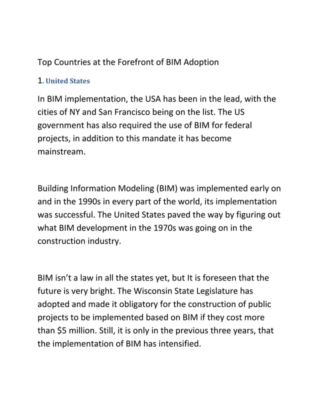Which Countries Lead the Global Adoption of BIM? | PDF