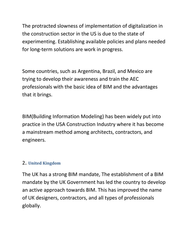 Which Countries Lead the Global Adoption of BIM? | PDF