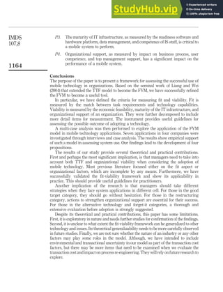 Adoption Of Mobile Technology In Business A Fit-Viability Model | PDF