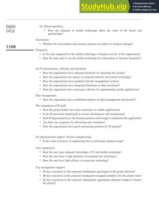 Adoption Of Mobile Technology In Business A Fit-Viability Model | PDF