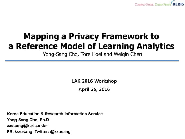 Mapping a Privacy Framework to a Reference Model of Learning Analytics | PPT