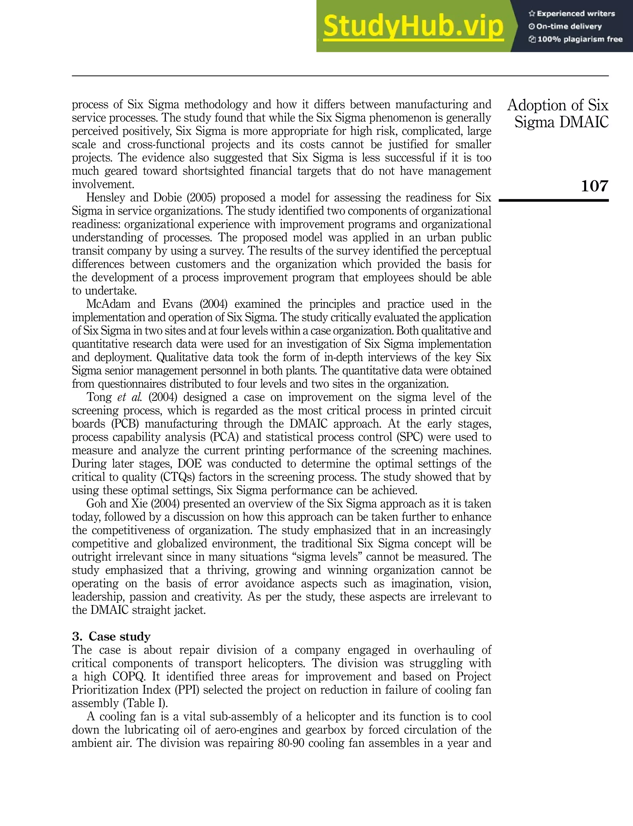 Adoption Of Six Sigma DMAIC To Reduce Cost Of Poor Quality | PDF