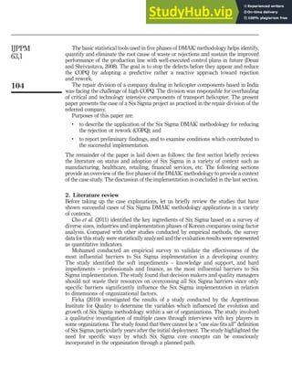 Adoption Of Six Sigma DMAIC To Reduce Cost Of Poor Quality | PDF