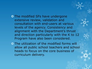 Adoption of the modified school forms (s fs | PPT