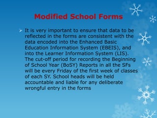 Adoption of the modified school forms (s fs | PPT