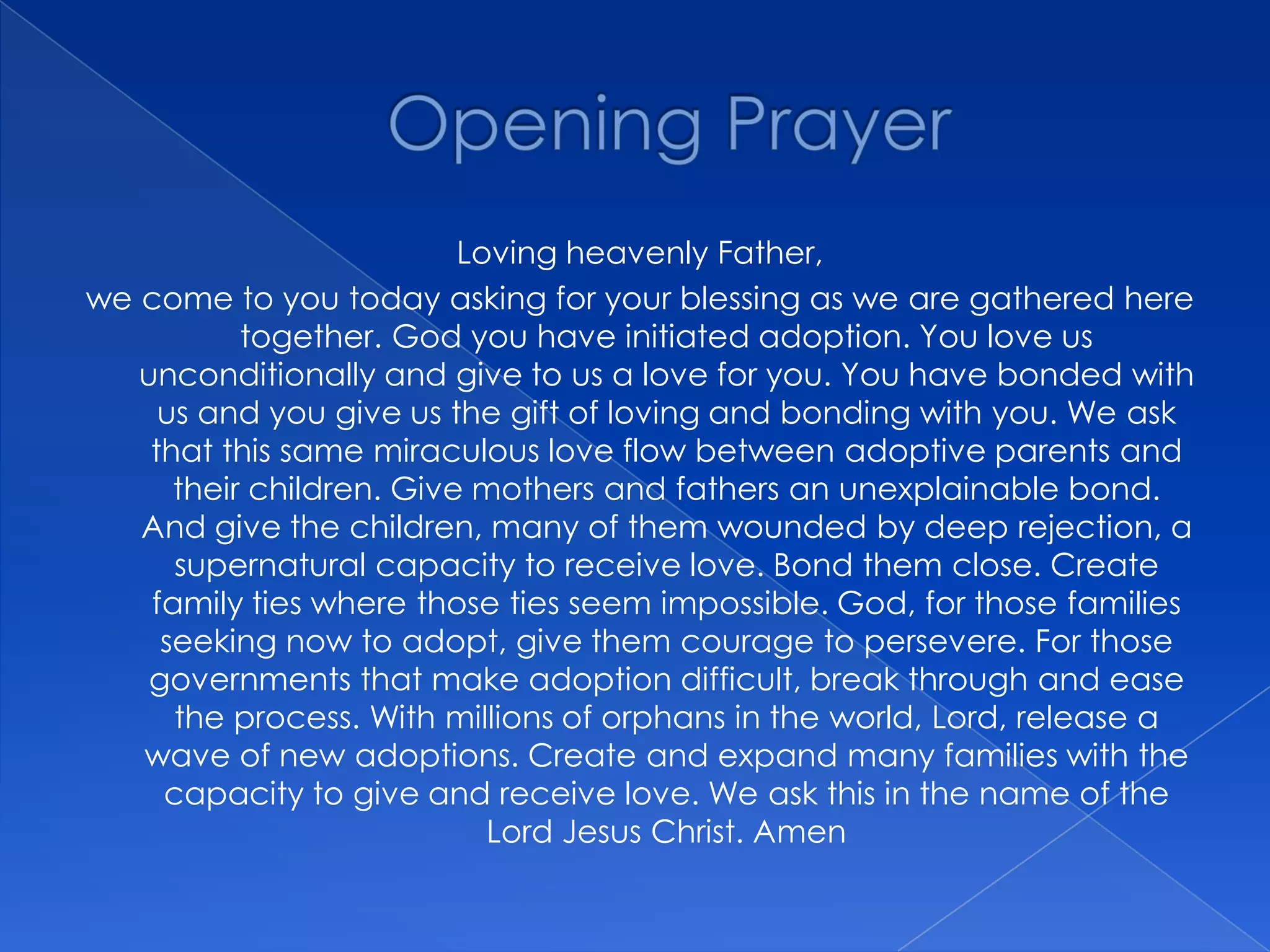 Adoption prayer service 2 | PPTX