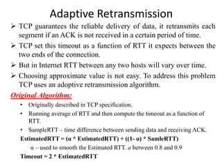 Adoptive retransmission in TCP | PPSX
